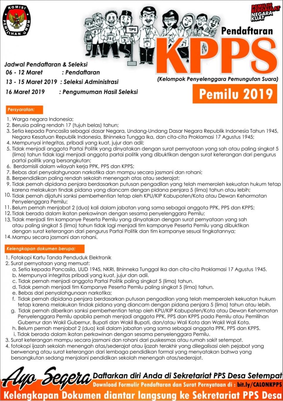 Rekrutmen Awal Pembentukan KPPS dilaksanakan oleh PPS Segoroyoso ...